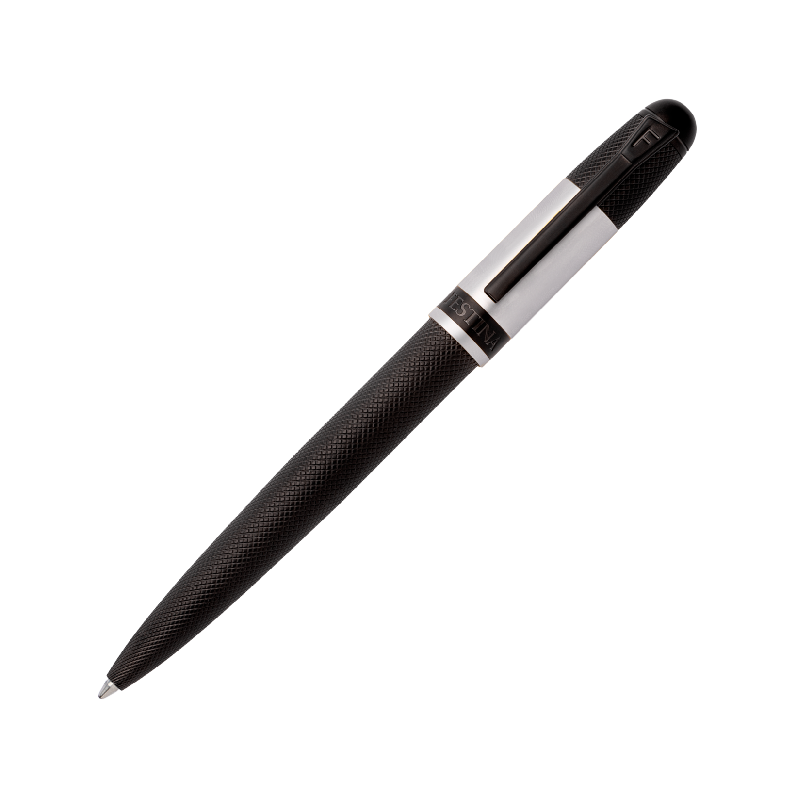 STYLO À BILLE - VERSION CLASSIQUE NOIRE AVEC DES DÉTAILS ARGENTÉS