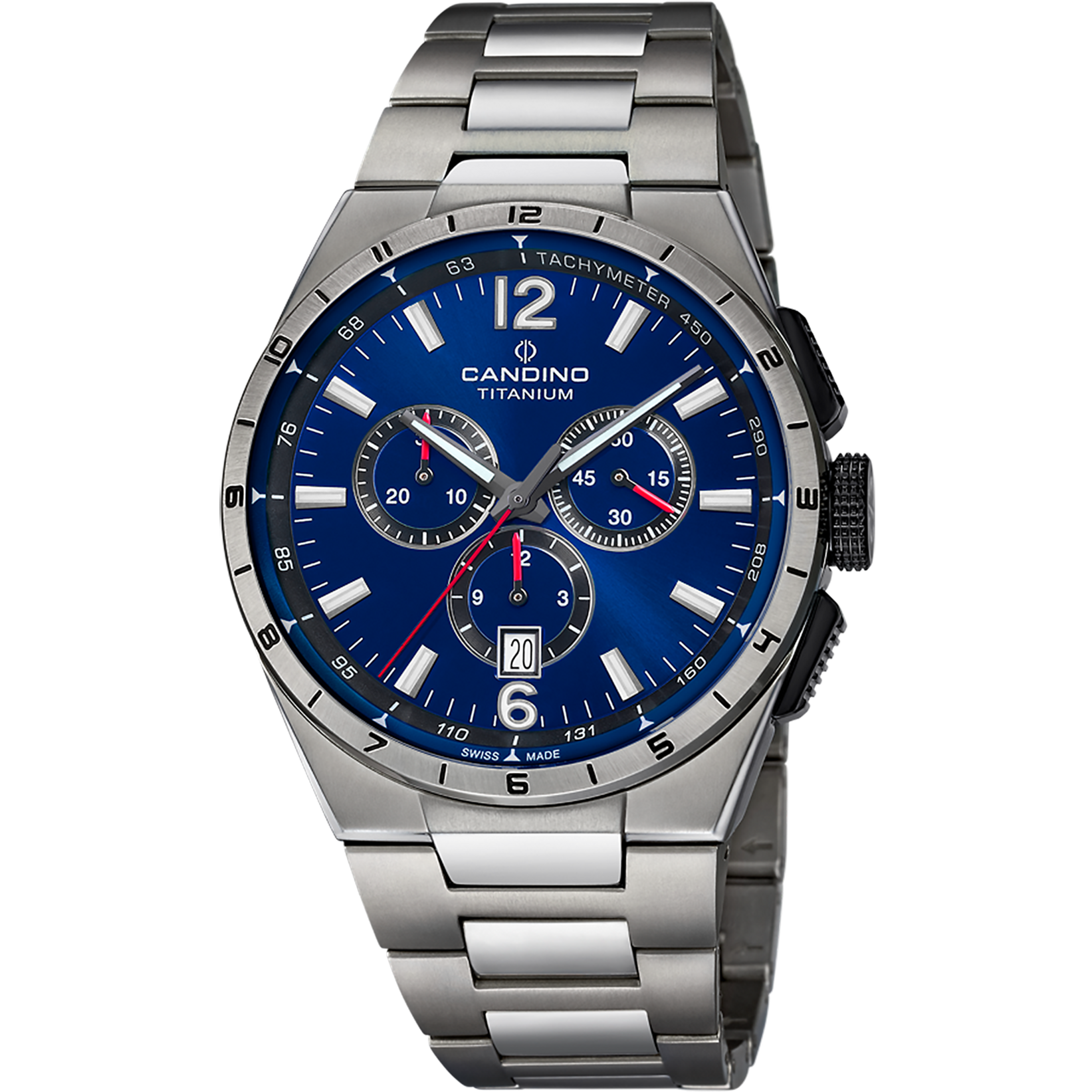 RELOJ CANDINO SWISS MADE DE HOMBRE TITANIUM AZUL CON CORREA DE TITANIO ...