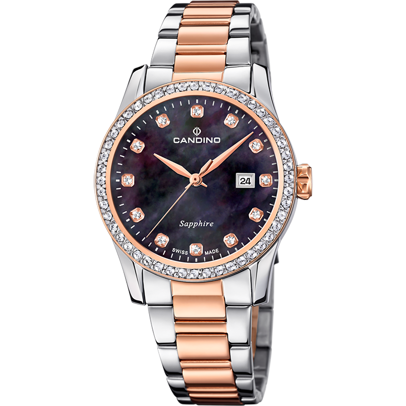 RELOJ CANDINO SWISS LADY ELEGANCE C4741/5 NEGRO BRAZALETE DE ACERO ...