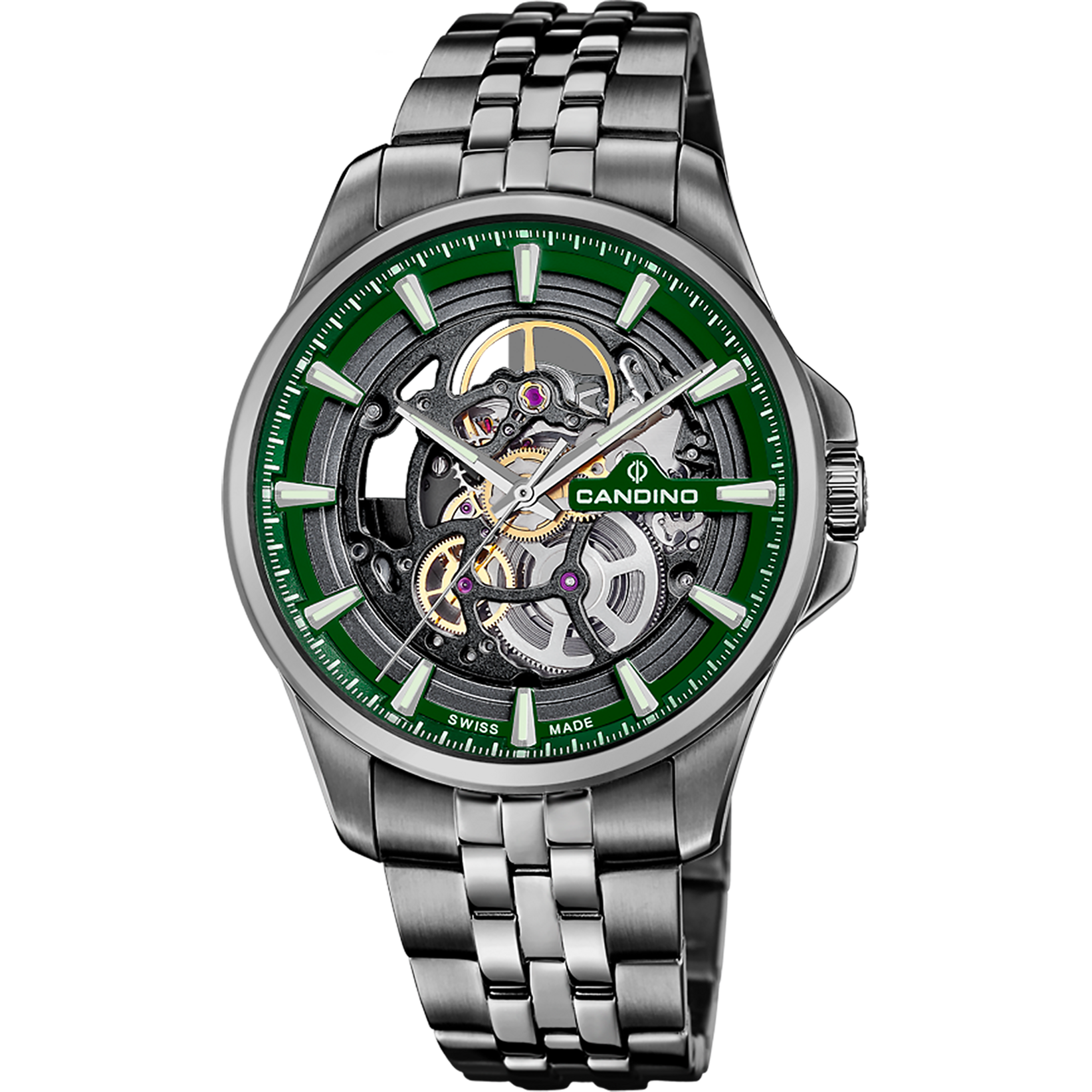 Candino Swiss men's green Automatic stainless steel watch bracelet C4782/2