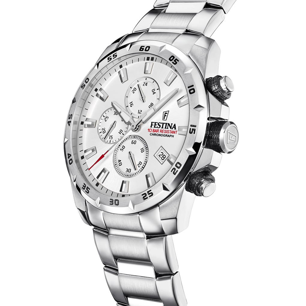 Festina Timeless Chronograph F20463/1 silver men's watch, steel bracelet