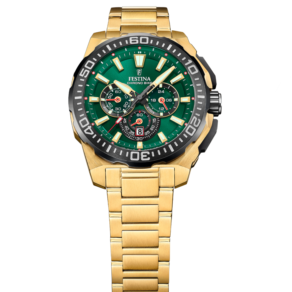 FESTINA CHRONO BIKE MEN'S WATCH F20727/2 GREEN STEEL STRAP