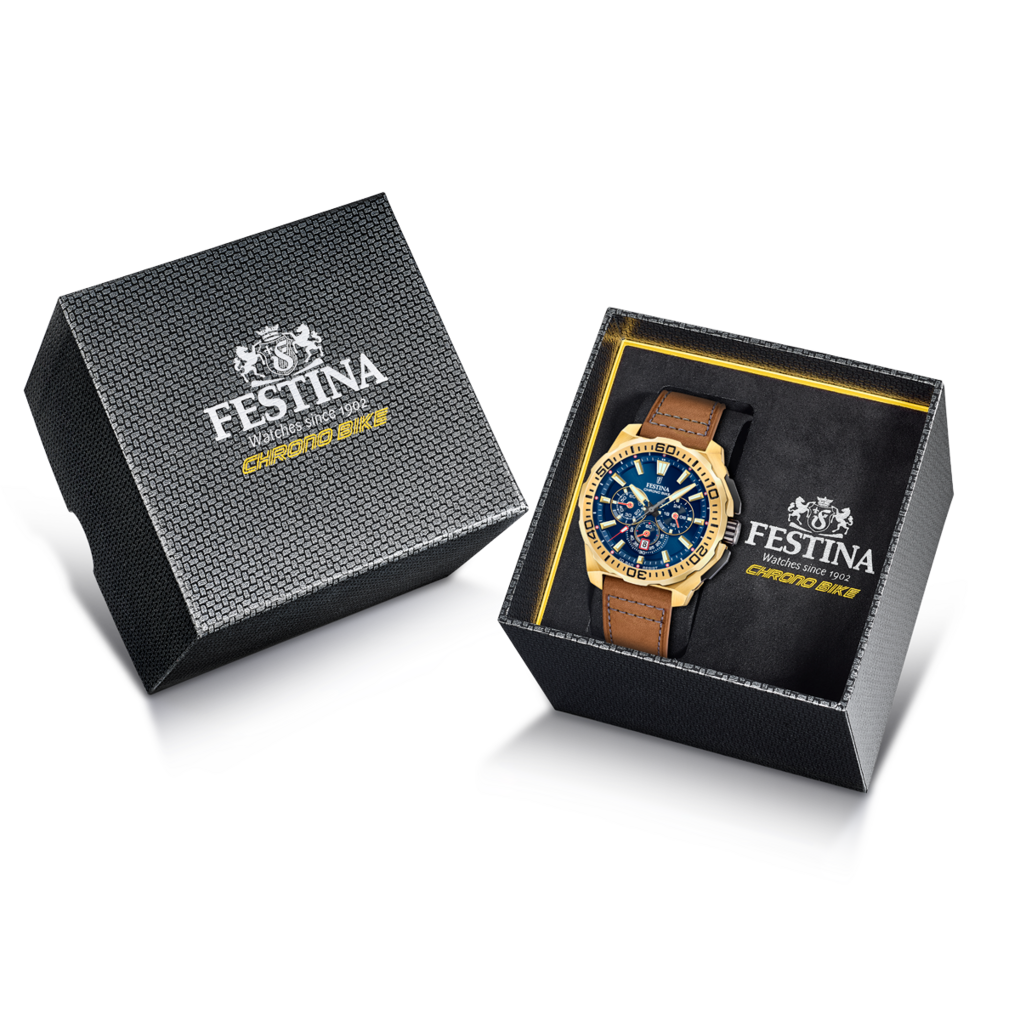 FESTINA CHRONO BIKE HERENHORLOGE F20728/1 BLAUWE LEREN BAND