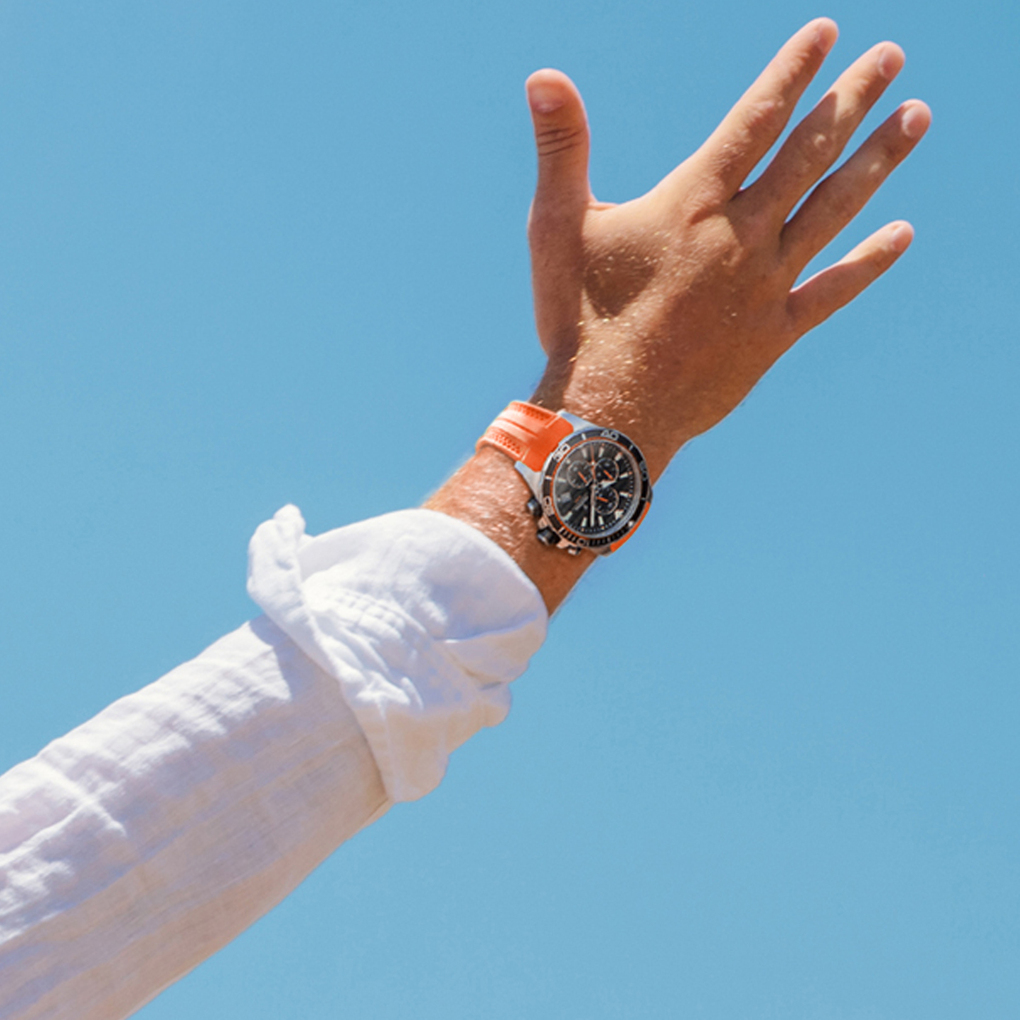 FESTINA THE ORIGINALS WATCH F20370/4 ORANGE, RUBBER STRAP, MEN'S.