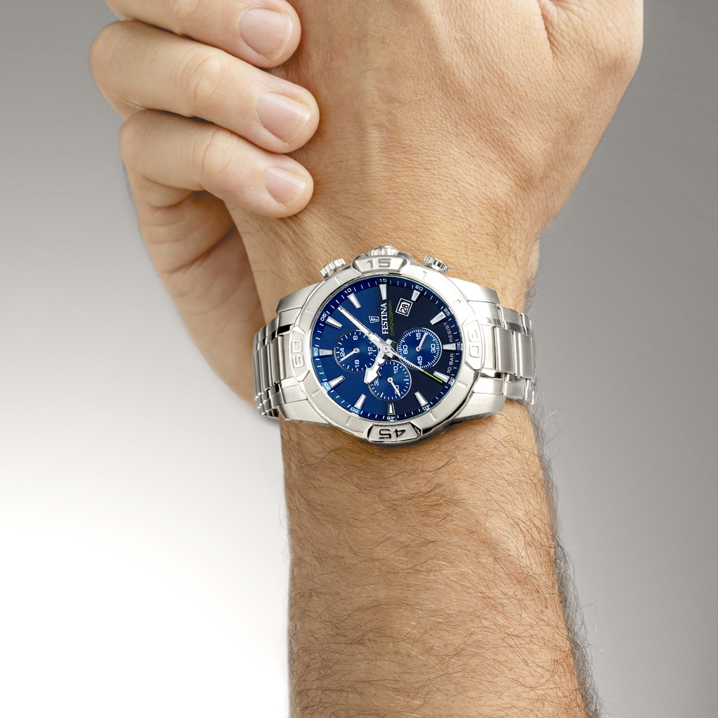 RELOJ FESTINA TIMELESS CHRONOGRAPH F20704/4 AZUL CORREA DE ACERO ...