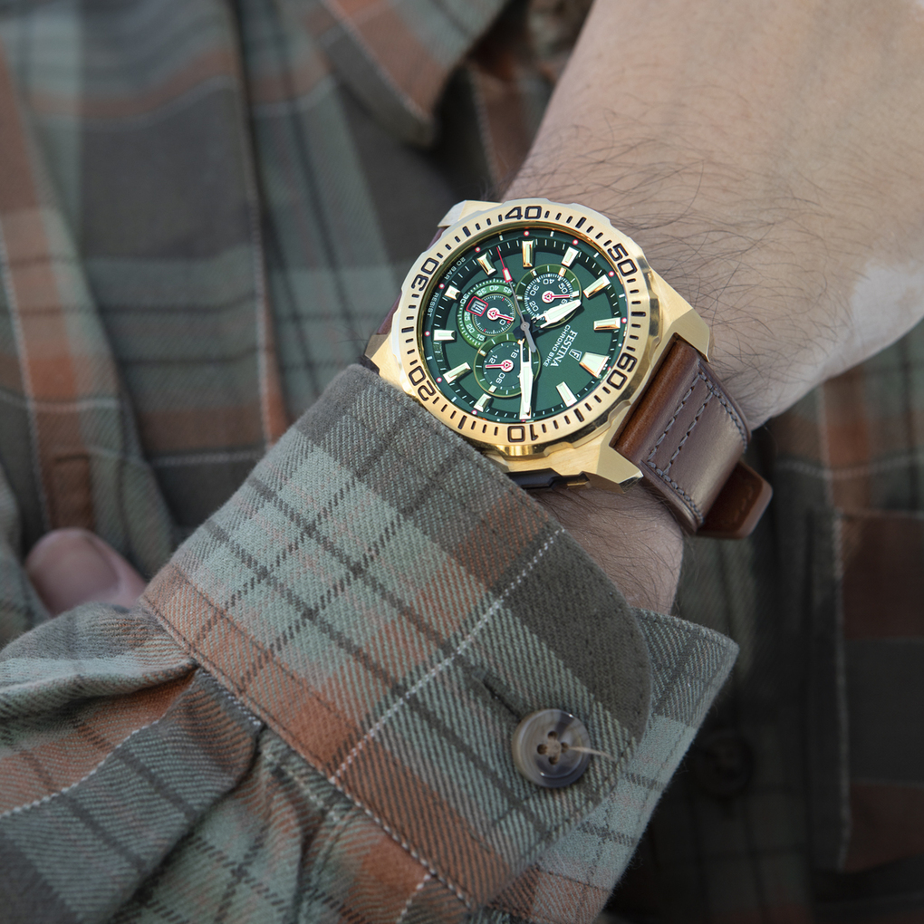 FESTINA CHRONO BIKE MEN'S WATCH F20728/2 GREEN LEATHER STRAP