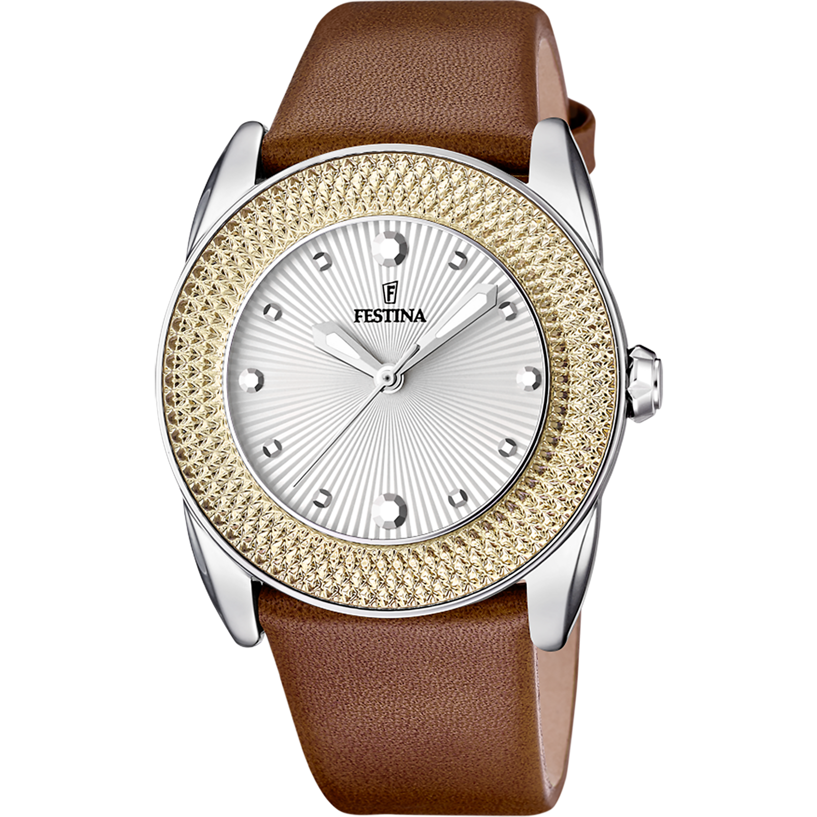 FESTINA WOMEN'S SILVER LEATHER WATCH BRACELET F16591/6