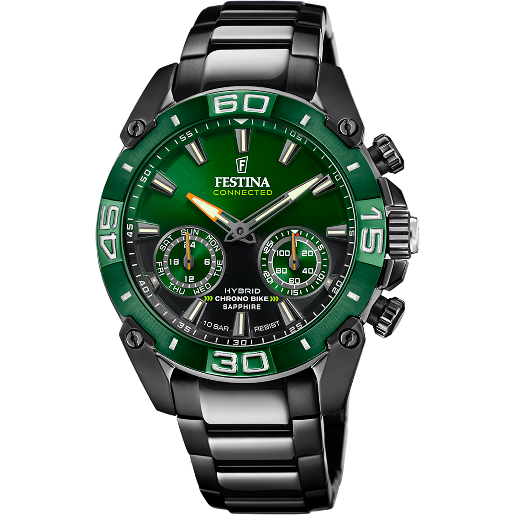 FESTINA MEN'S GREEN STAINLESS STEEL WATCH BRACELET F20548/2