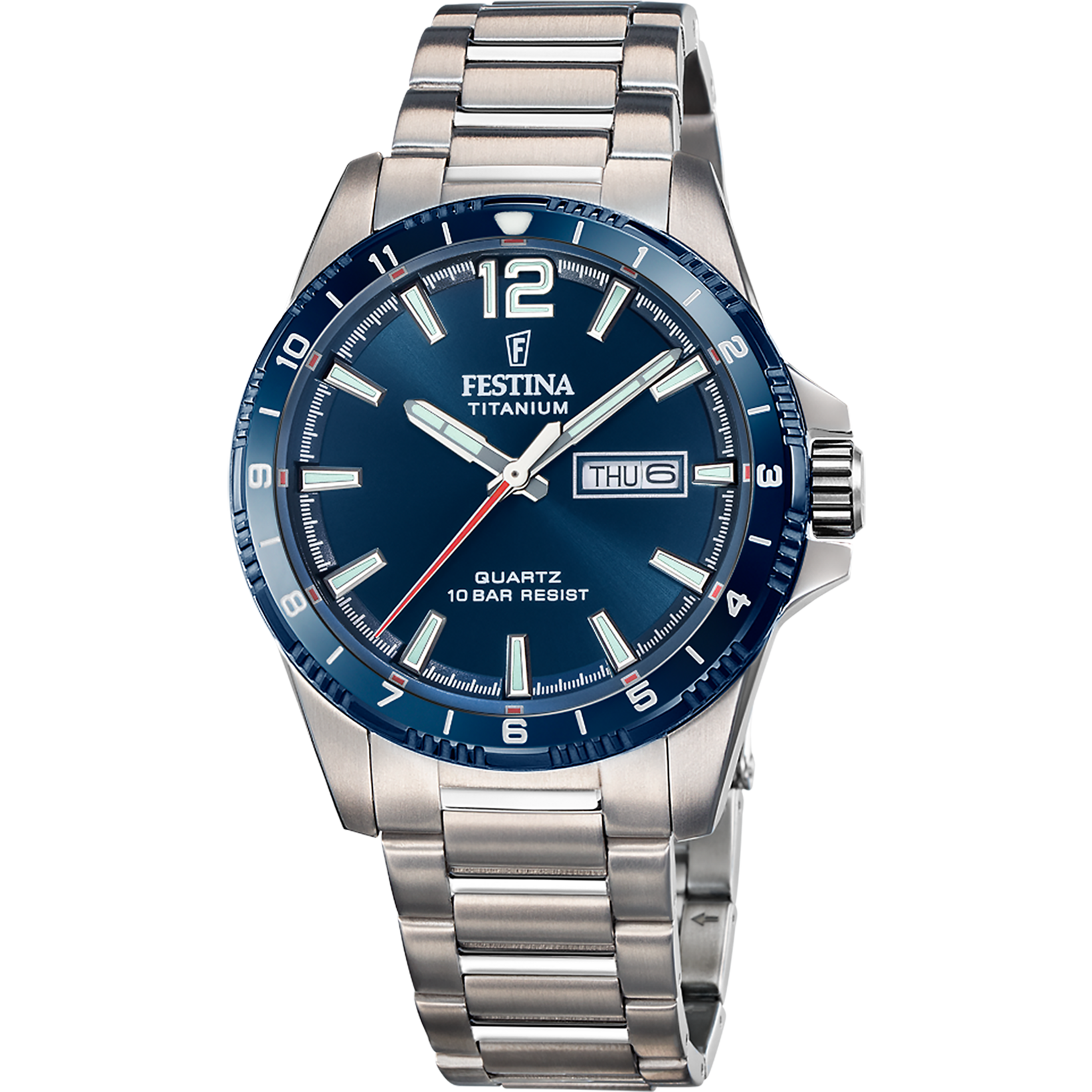 FESTINA MEN'S BLUE TITANIUM WATCH BRACELET F20698/2