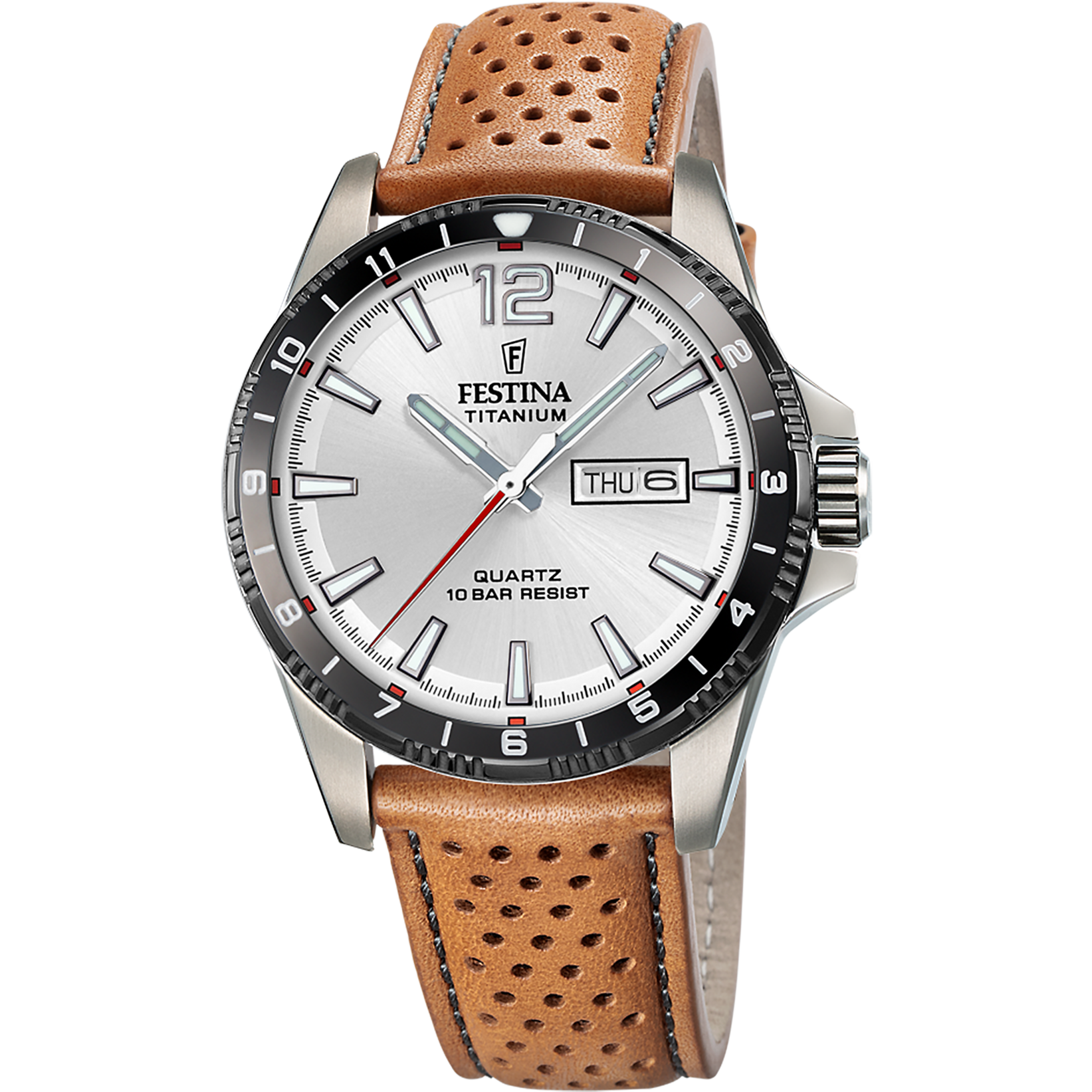 RELOJ FESTINA TITANIUM F20699/1 PLATEADO CORREA DE PIEL, HOMBRE