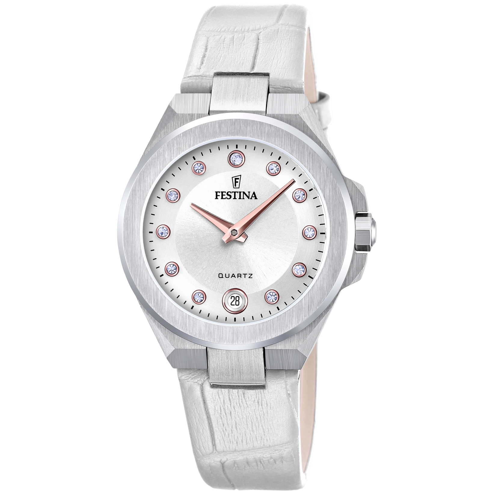 MONTRE FESTINA MADEMOISELLE F20701/1 GRIS, BRACELET D’ CUIR, FEMME