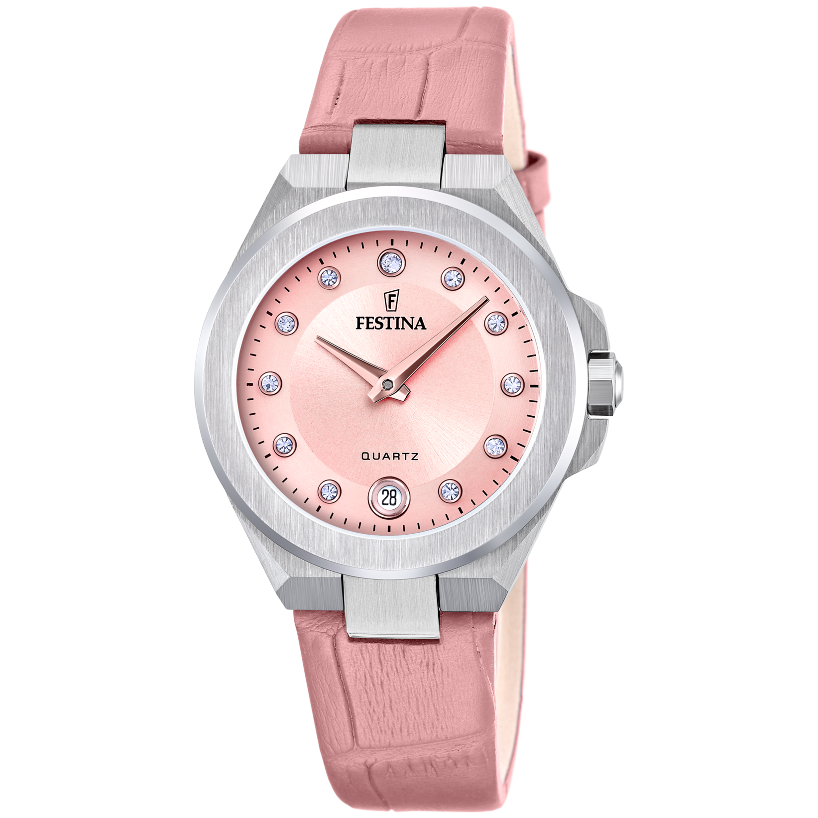 FESTINA WOMEN'S PINK MADEMOISELLE LEATHER WATCH BRACELET F20701/2