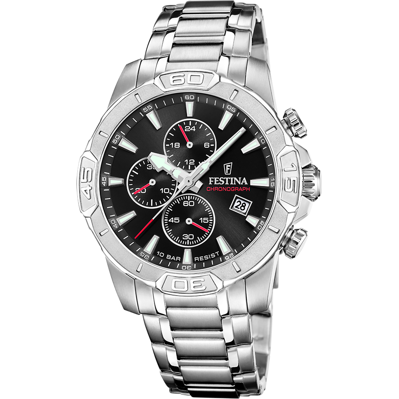 RELOJ FESTINA TIMELESS CHRONOGRAPH F20704/3 NEGRO CORREA DE ACERO ...