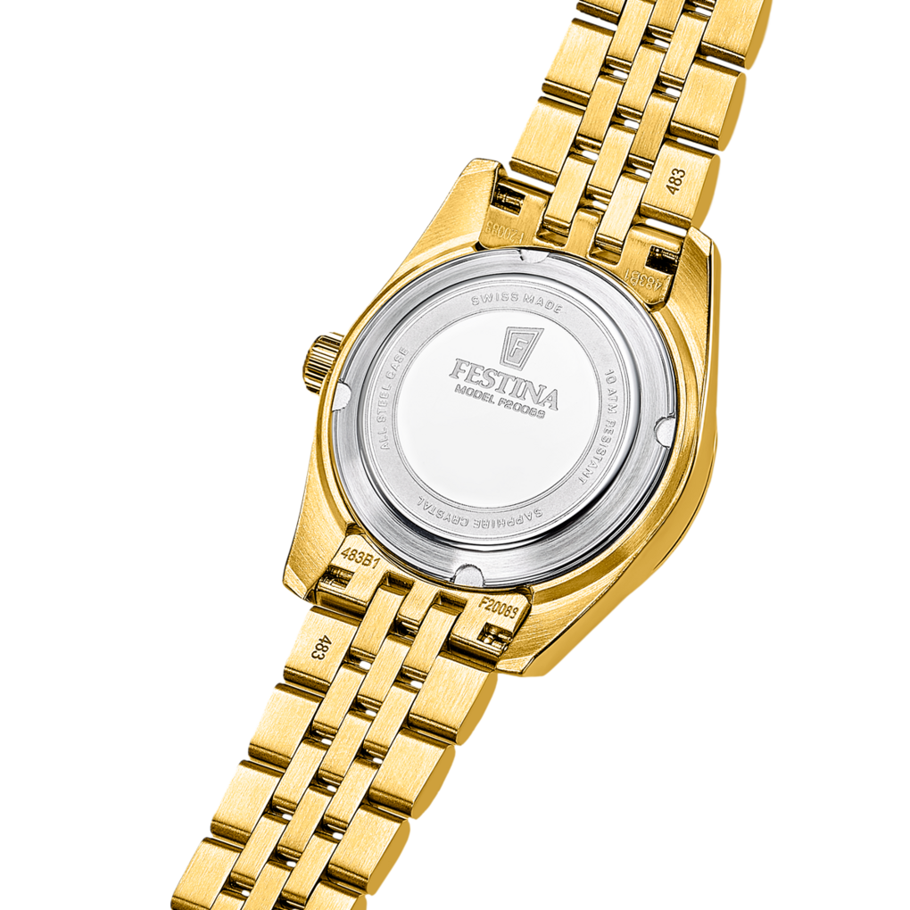 FESTINA SWISS MADE WOMEN'S NACRE CLASSIC STEEL STAINLESS STEEL WATCH ...