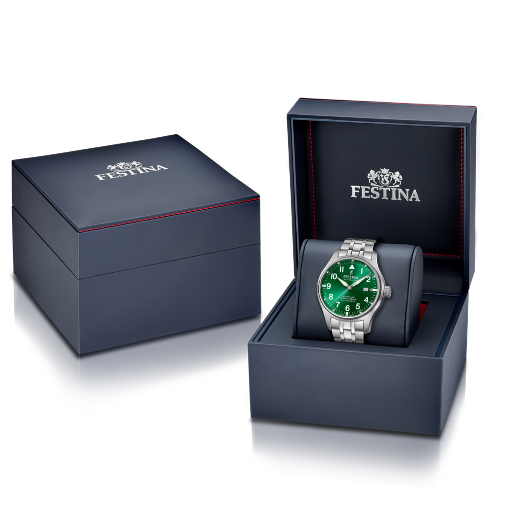 Festina Swiss Made men's green Automatic stainless steel watch bracelet ...