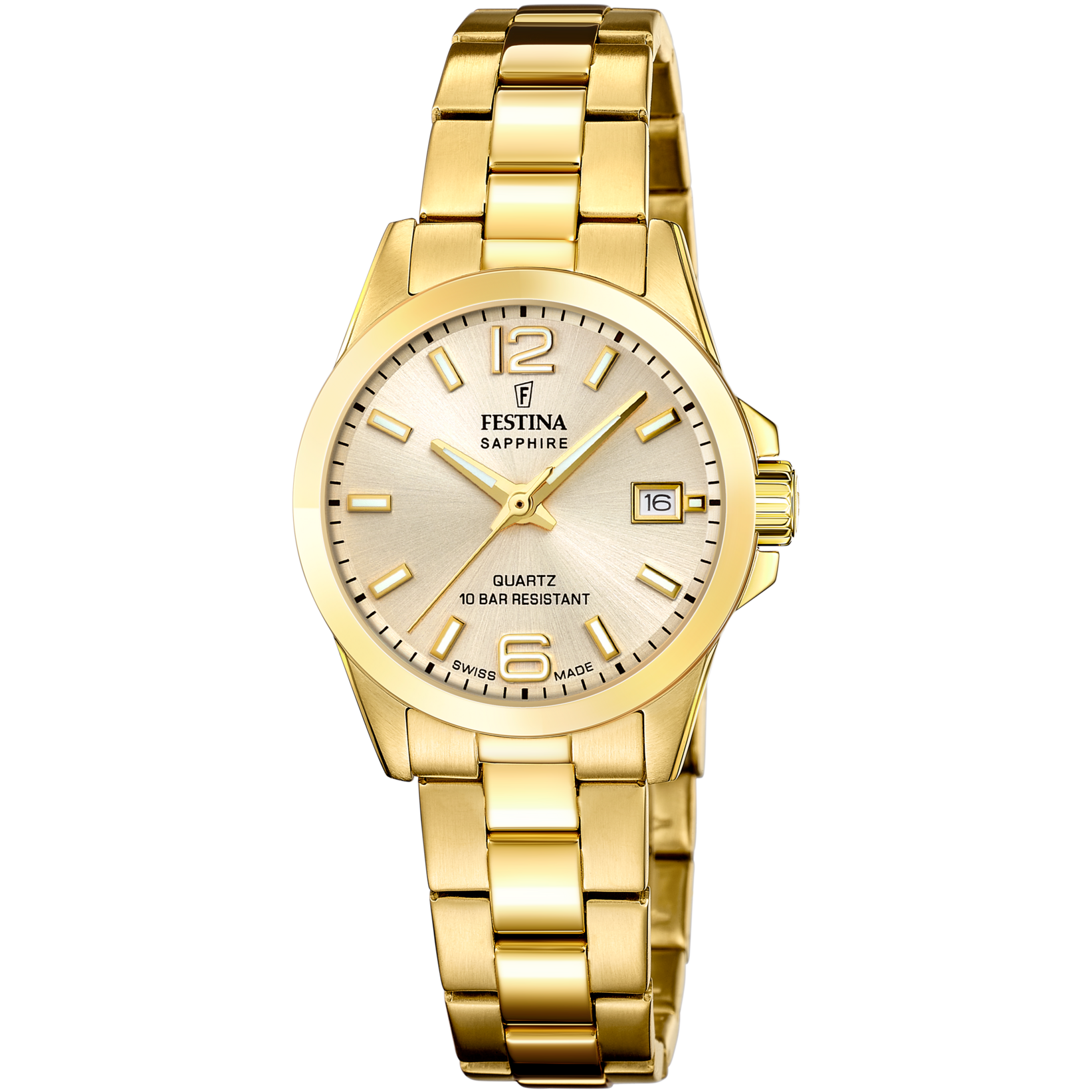 MONTRE FESTINA SWISS MADE ACIER CLASSIQUE F20050/2 BEIGE BRACELET EN ...