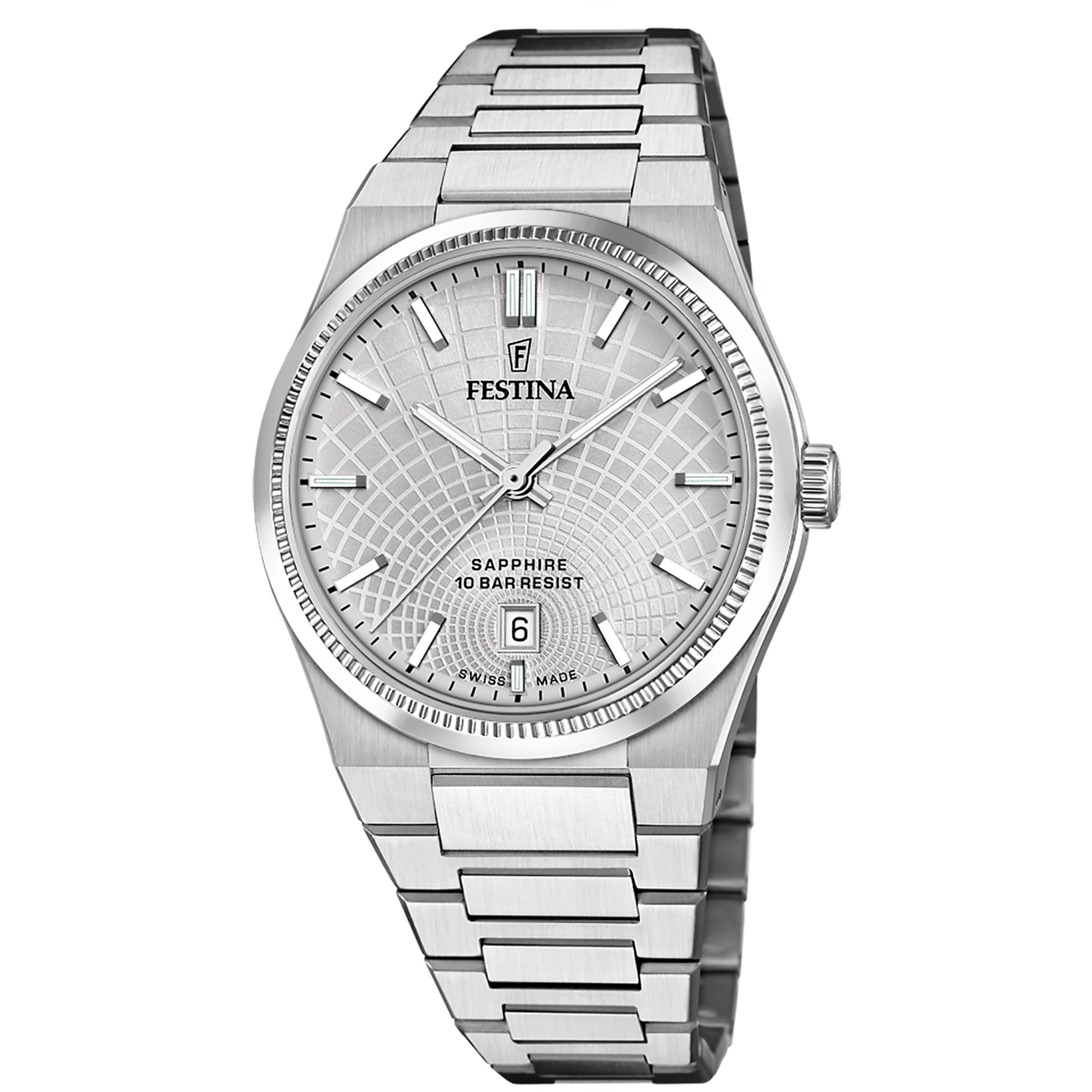 FESTINA SWISS MADE MEN'S WATCH RIVÉ F20051/2 SILVER