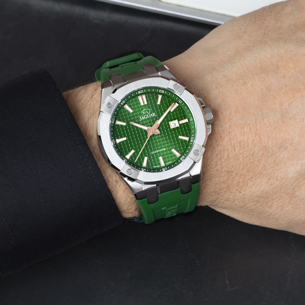 Reloj suizo Jaguar Diplomatic para hombre, color verde J1010/3