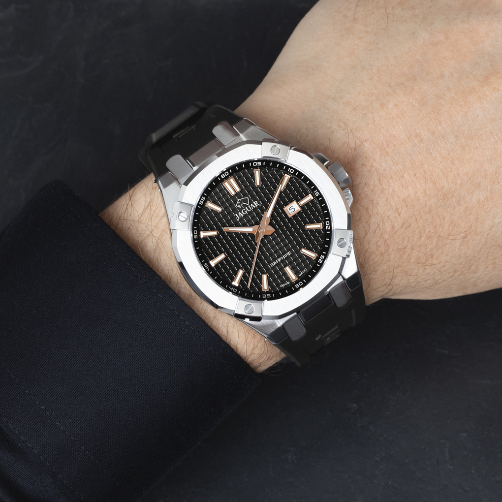 Reloj suizo Jaguar Diplomatic para hombre, color negro J1010/4