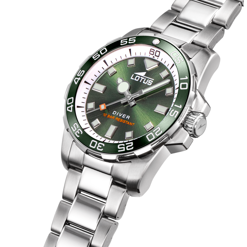 RELOJ LOTUS TRENDY 18936/6 VERDE BRAZALETE DE ACERO INOXIDABLE, MUJER