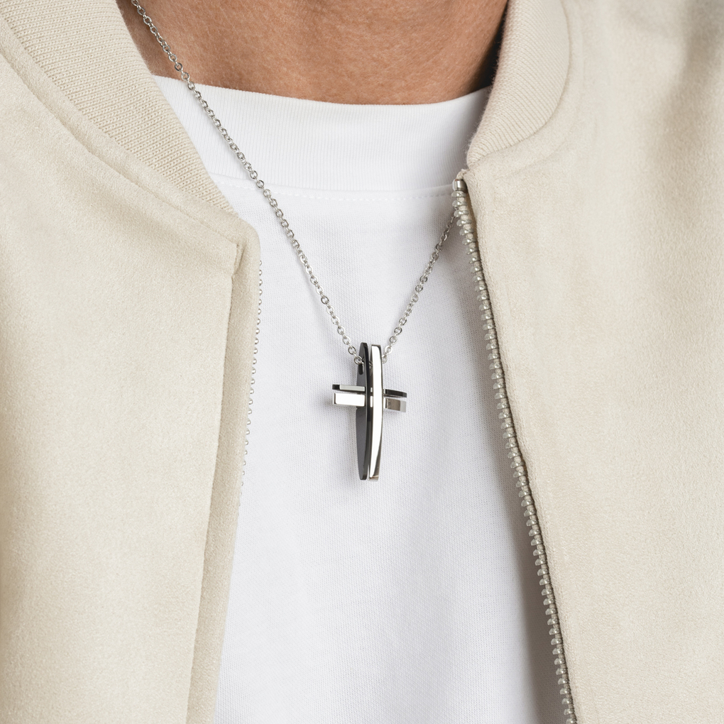 Stainless Steel Cross Necklace For Men Stainless Steel Mens Catholic